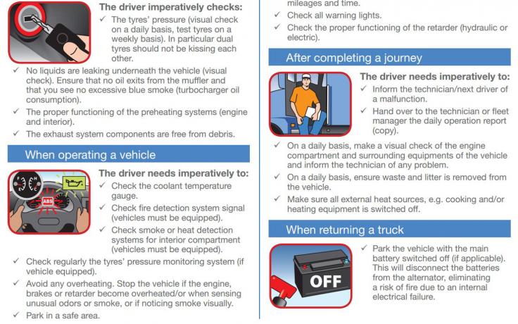 Checklist against fire for trucks | IRU